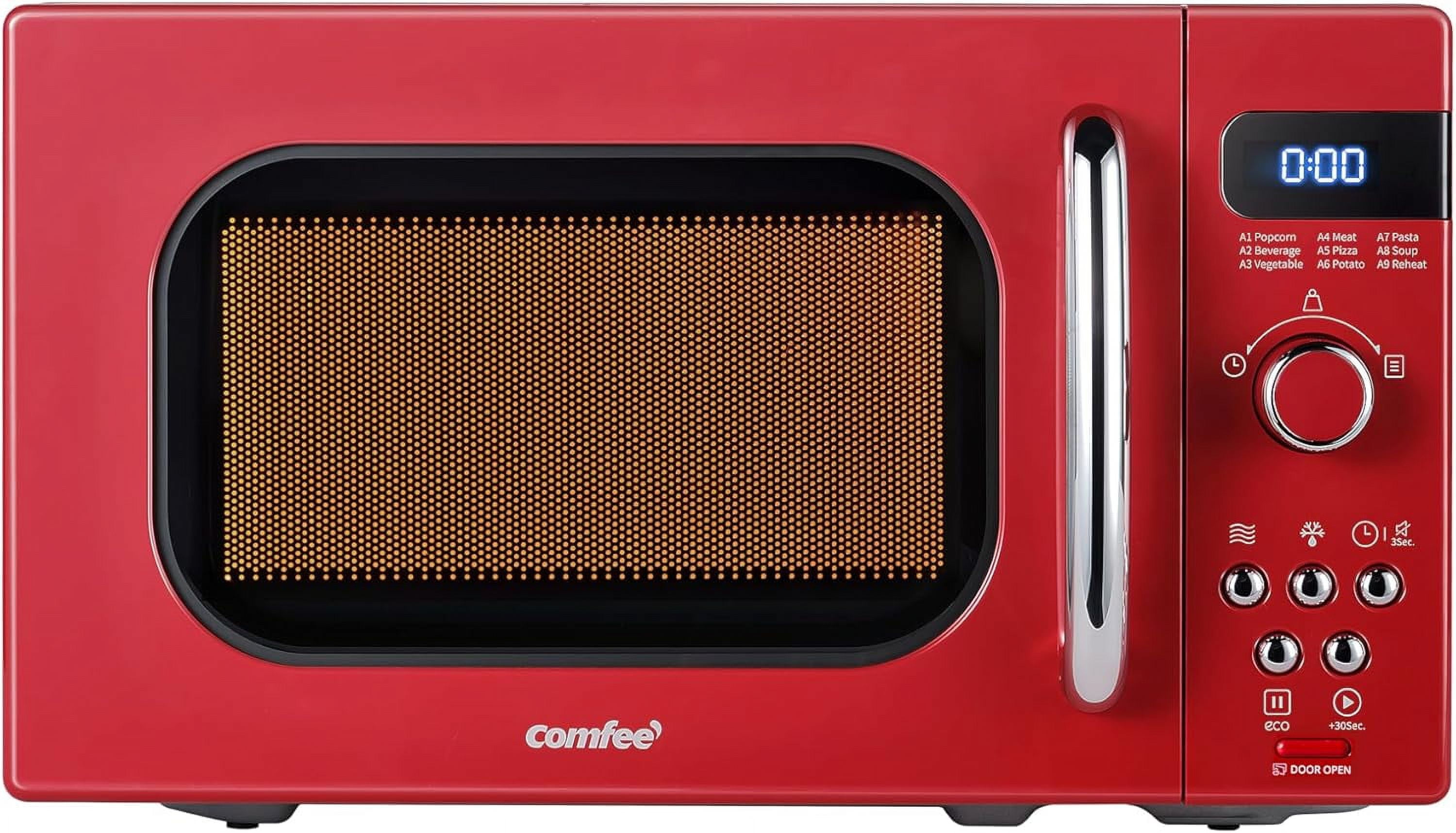 COMFEE' Retro Small Microwave Oven With Compact Size, 9 Preset Menus ...