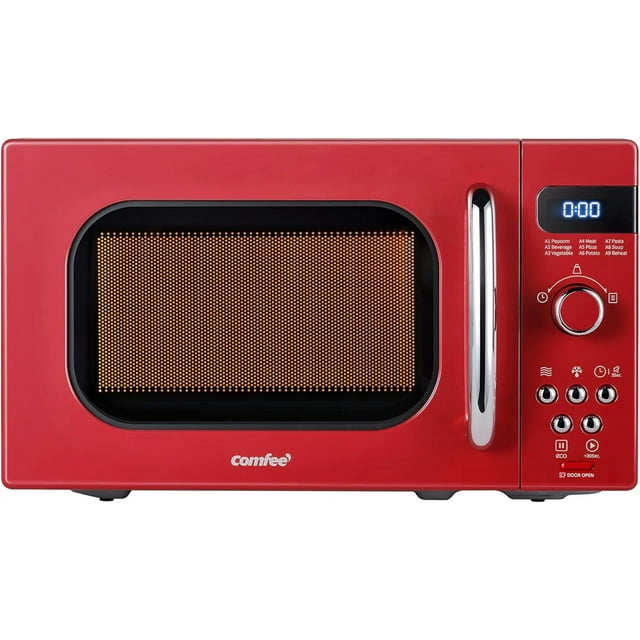 COMFEE' Retro Small Microwave Oven With Compact Size, 9 Preset Menus ...
