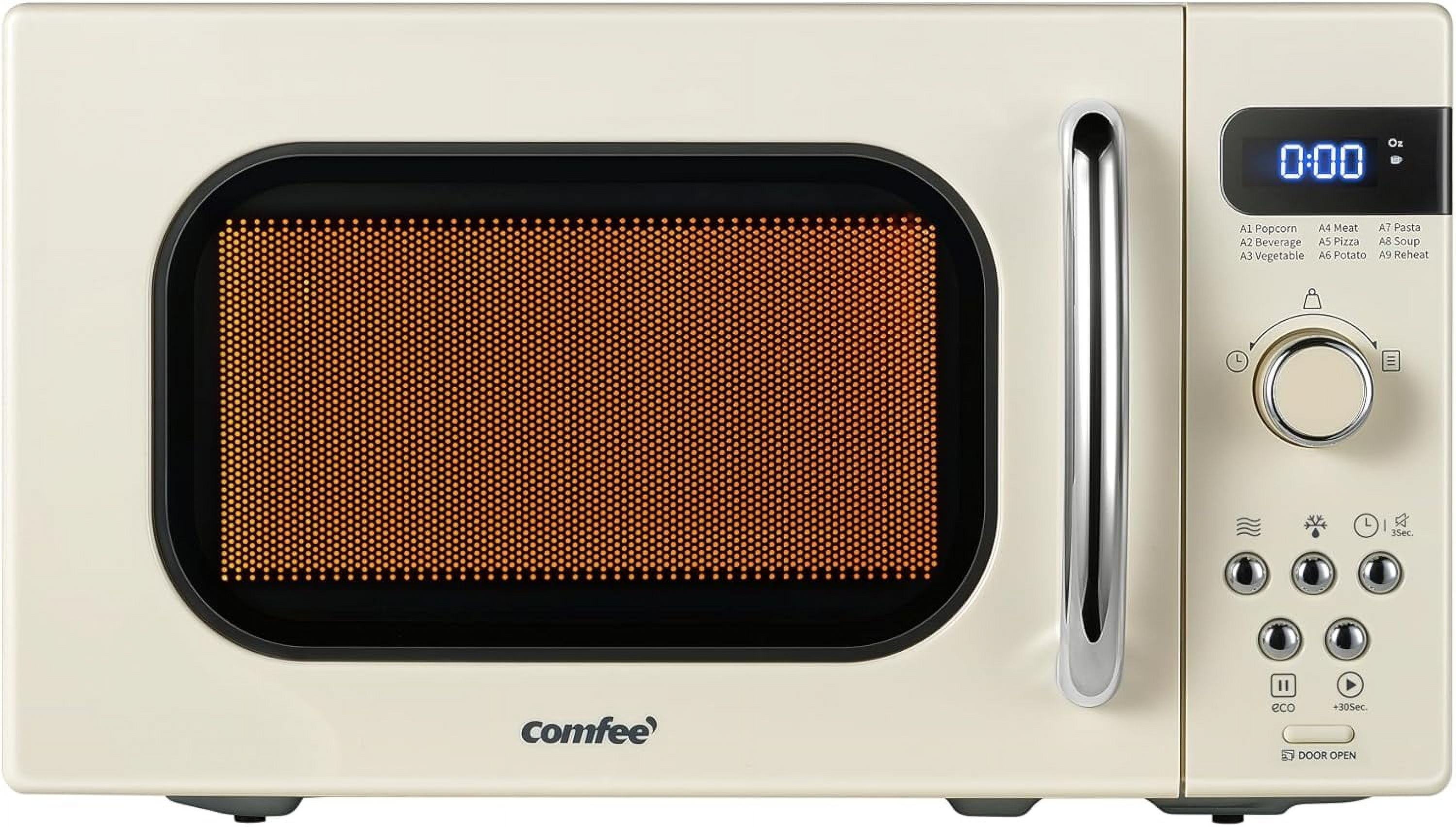 COMFEE' Retro Small Microwave Oven With Compact Size, 9 Preset Menus ...