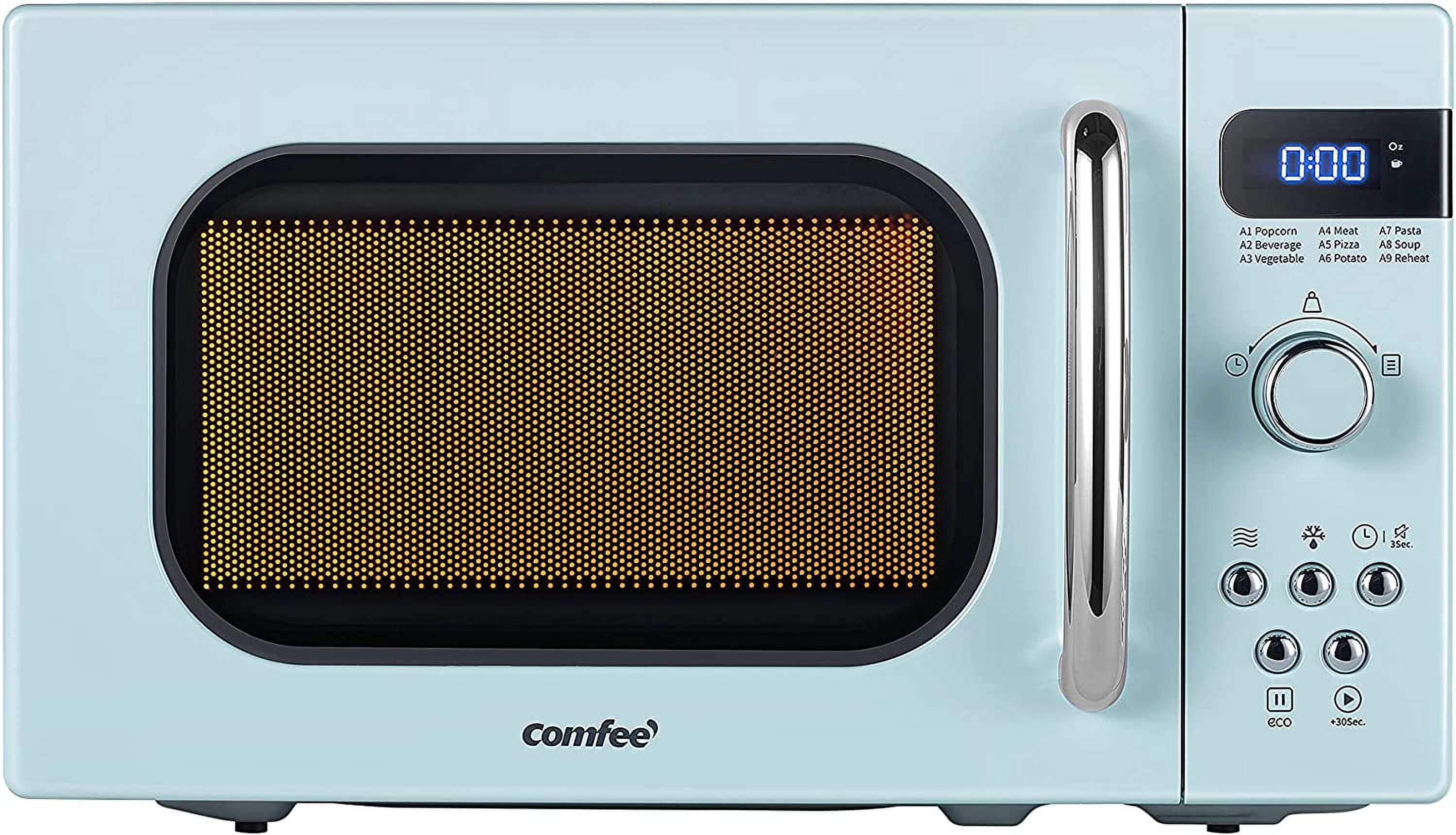 COMFEE' Retro Small Microwave Oven With Compact Size, 9 Preset Menus ...
