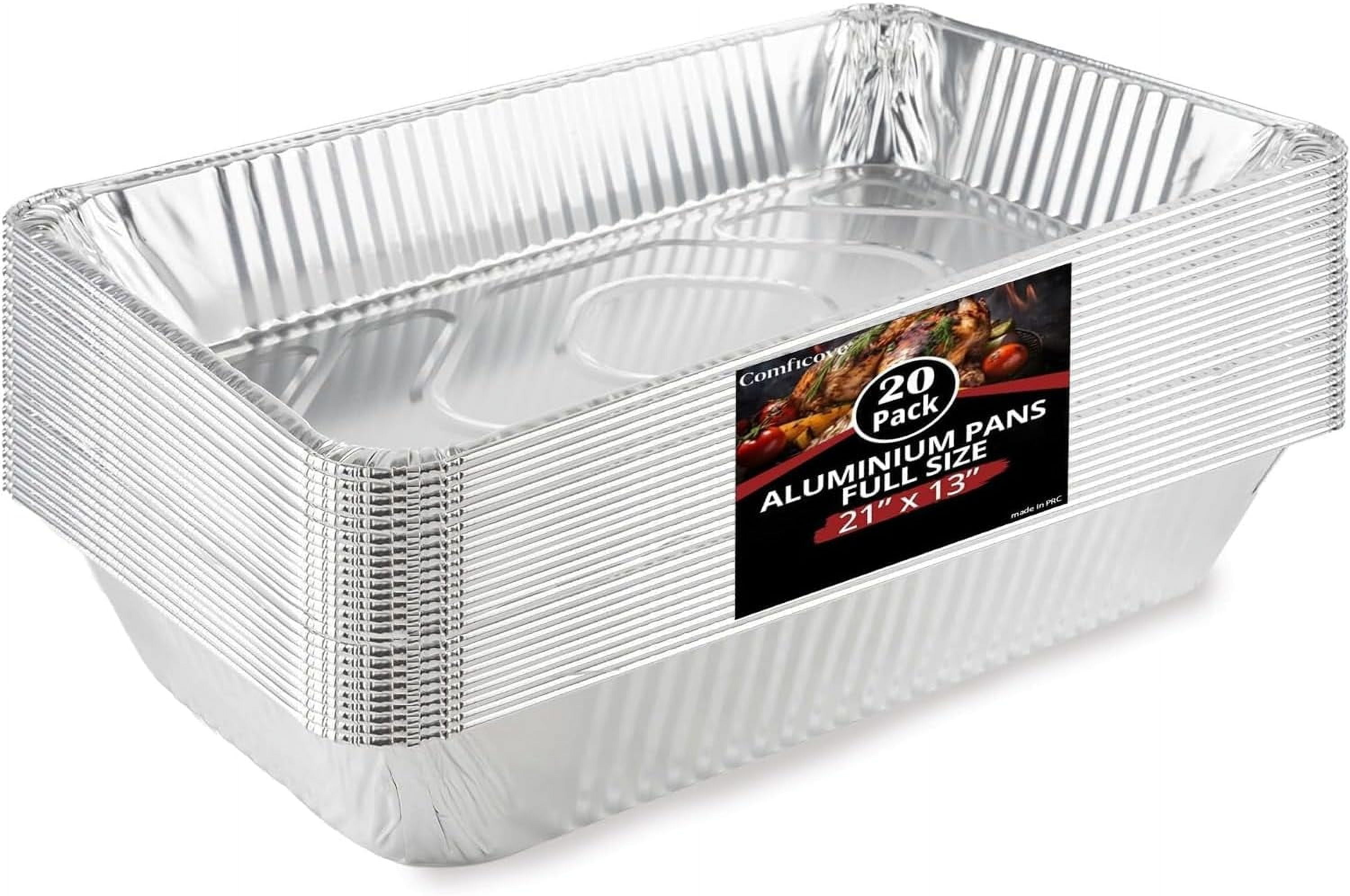 COMFICOVE Aluminum Pans Disposable (20 Pack), 21x13 Pans for, Prepping ...