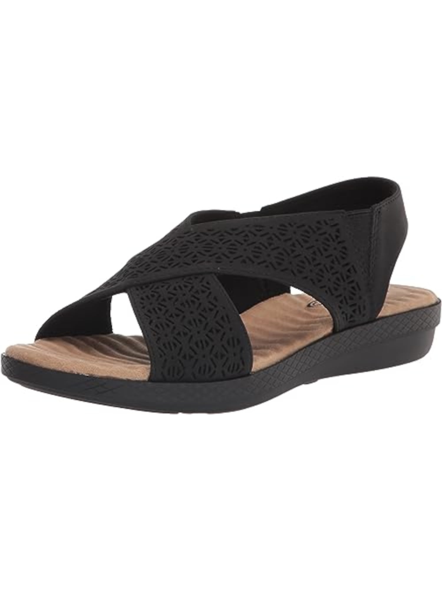 COMFORT WAVE EASY STREET Womens Black Padded Perforated Goring Claudia ...