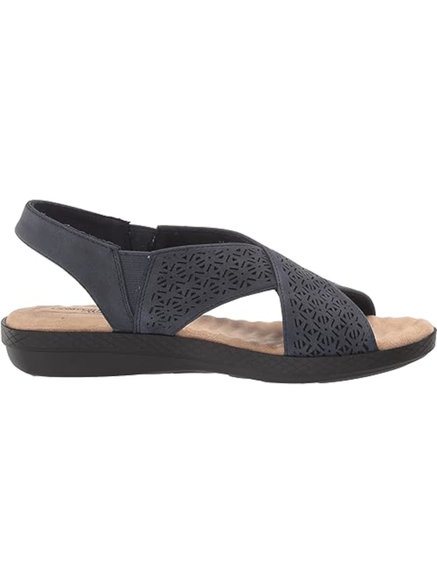 COMFORT WAVE EASY STREET Womens Black Padded Perforated Goring Claudia ...