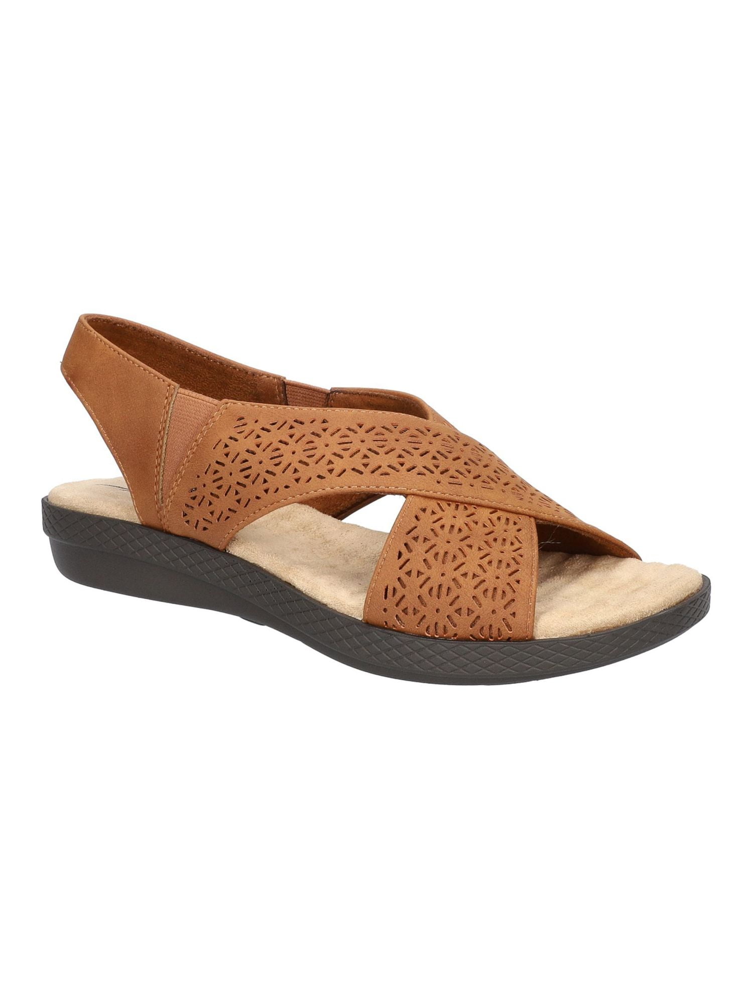 COMFORT WAVE EASY STREET Womens Brown Padded Lightweight Perforated ...