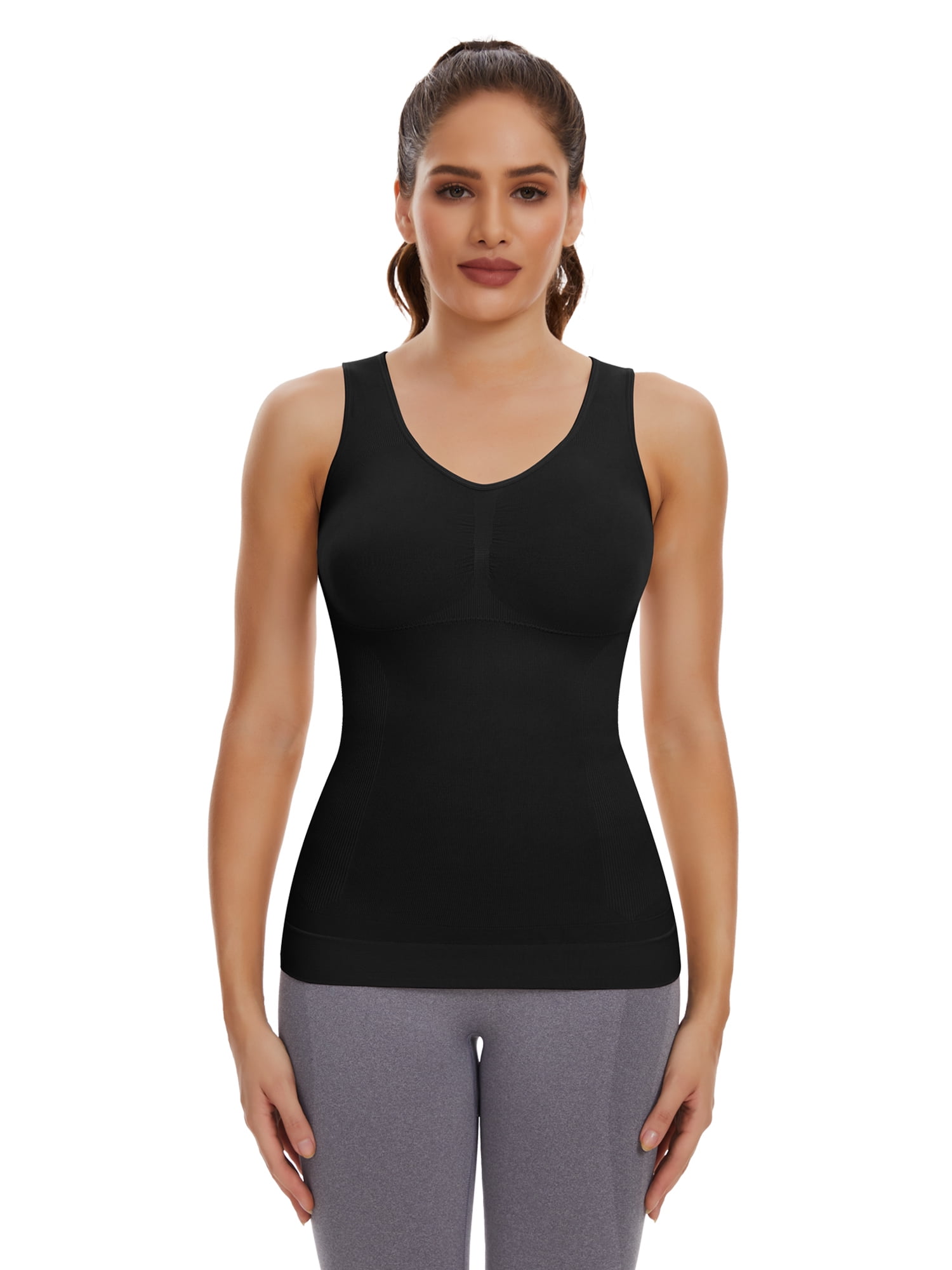 COMFREE Camisoles for Women with Built in Bra Slimming Cami Shaper ...