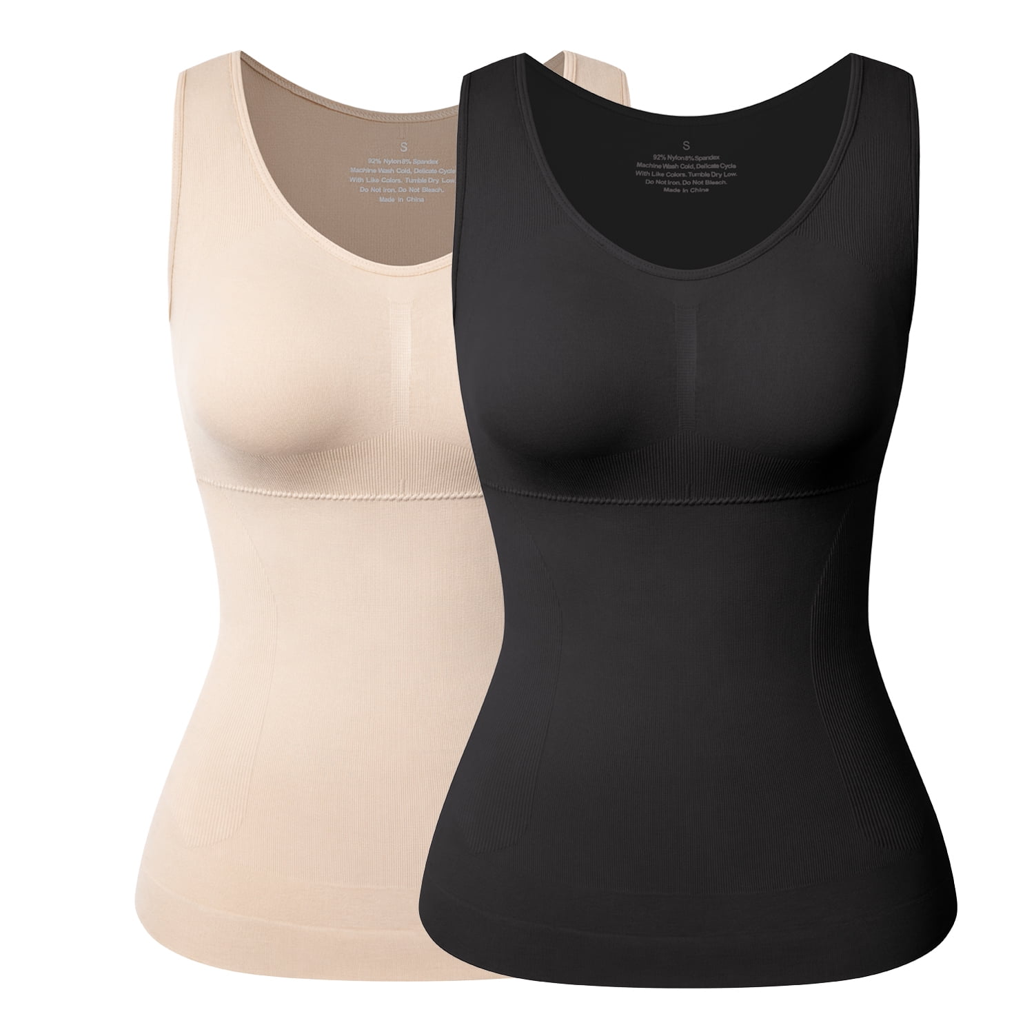 COMFREE Camisoles with Built in Bra for Women Plus Size Tummy Control ...