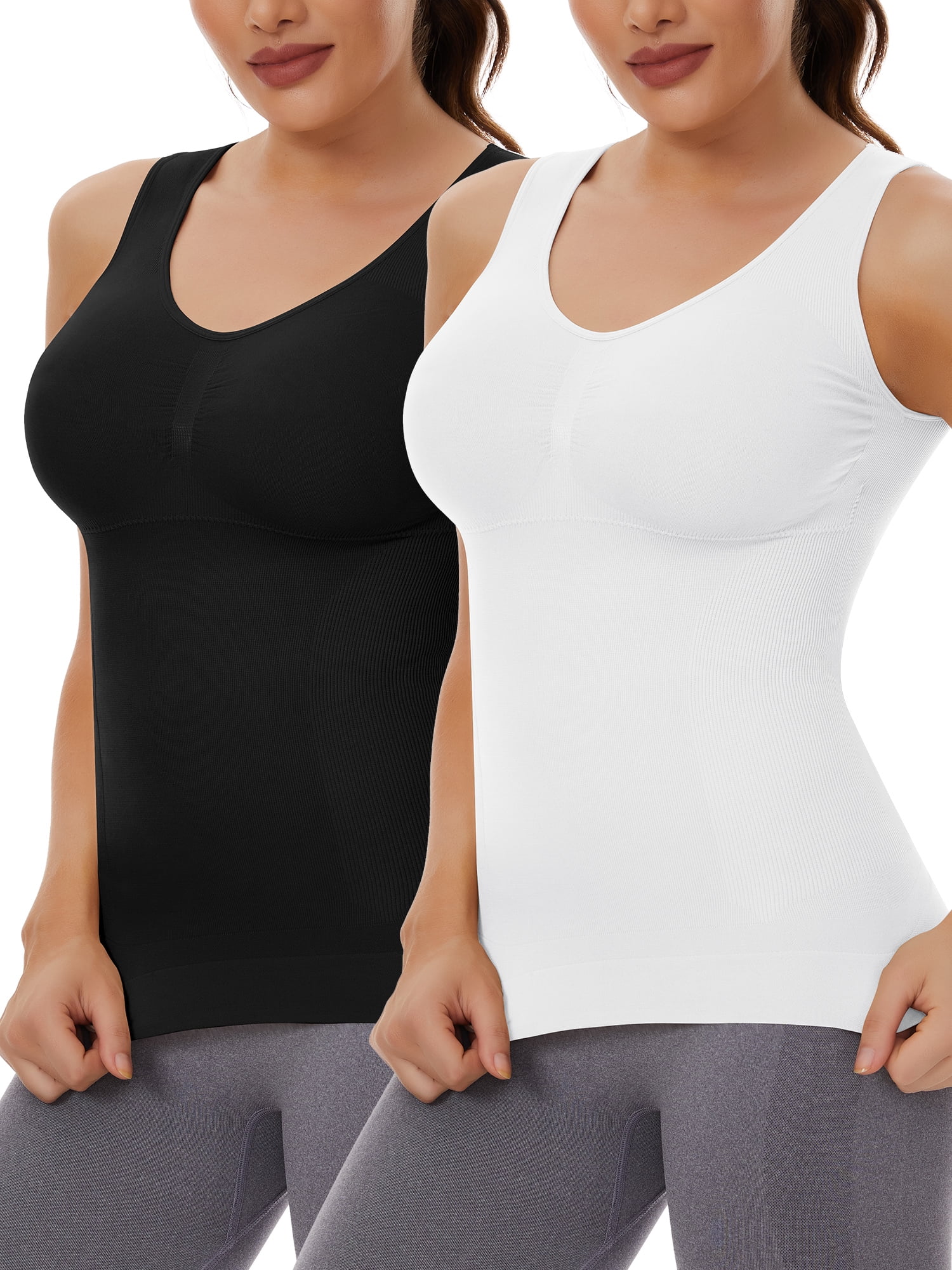COMFREE Shapewear Camisoles with Built in Bra Tummy Control Compression ...