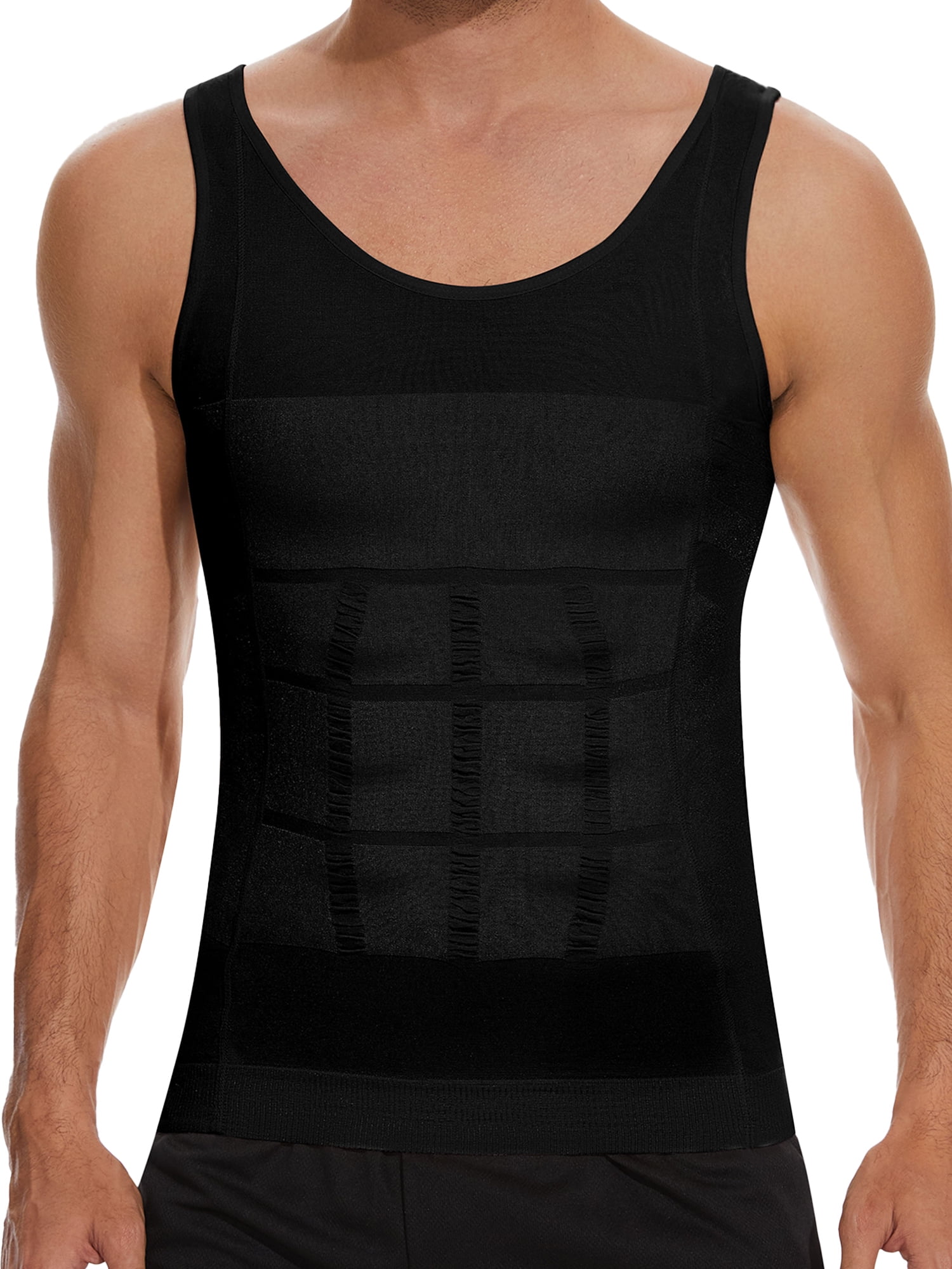 COMFREE Mens Compression Shirt Slimming Body Shaper Vest Workout Tank ...