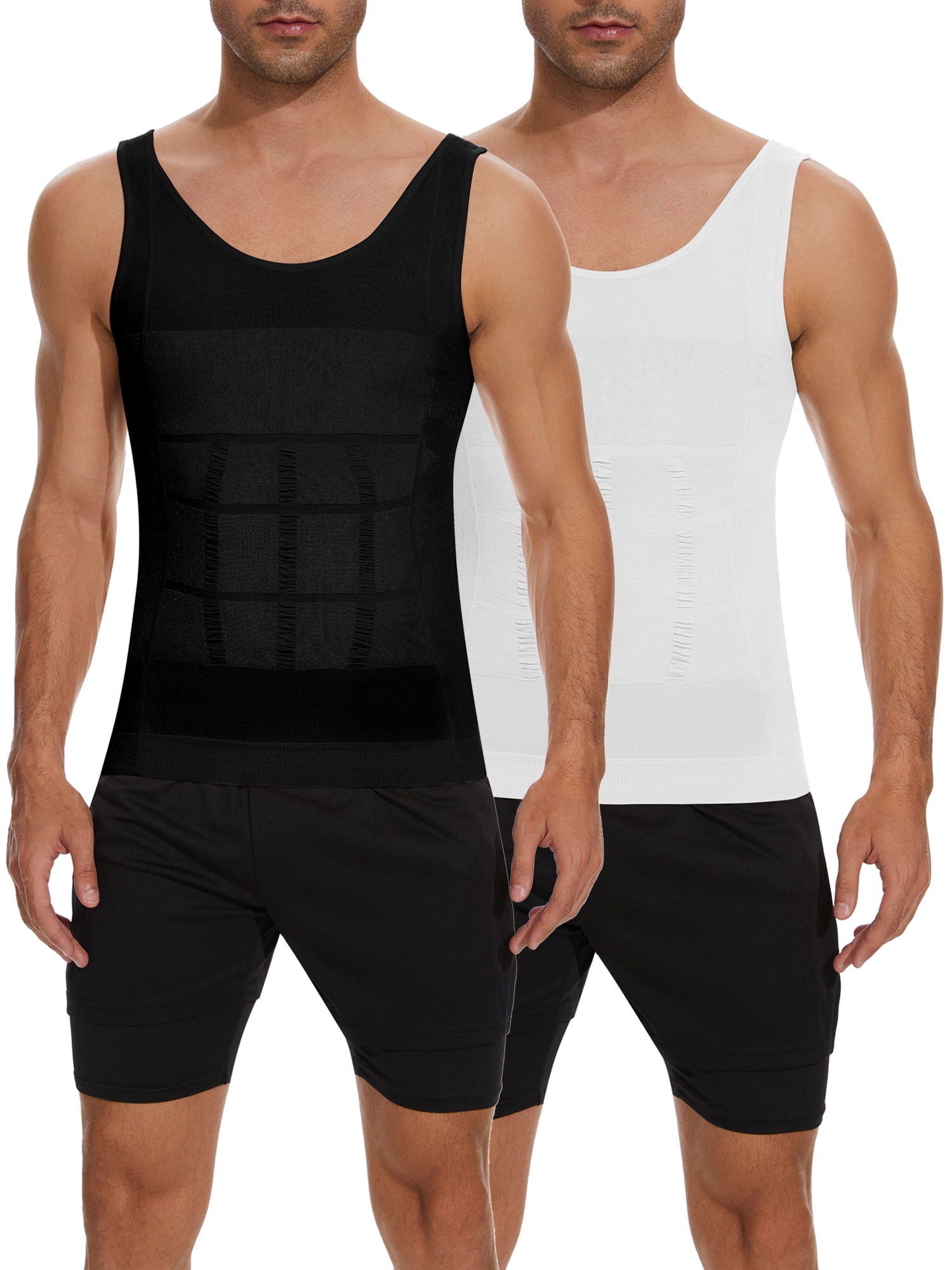 COMFREE Mens Compression Shirt Slimming Body Shaper Vest Workout Tank ...