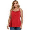 COMFREE Women's Camisole with Built in Bra Plus Size Tank Top Cami Flowy Casual Tops with ...