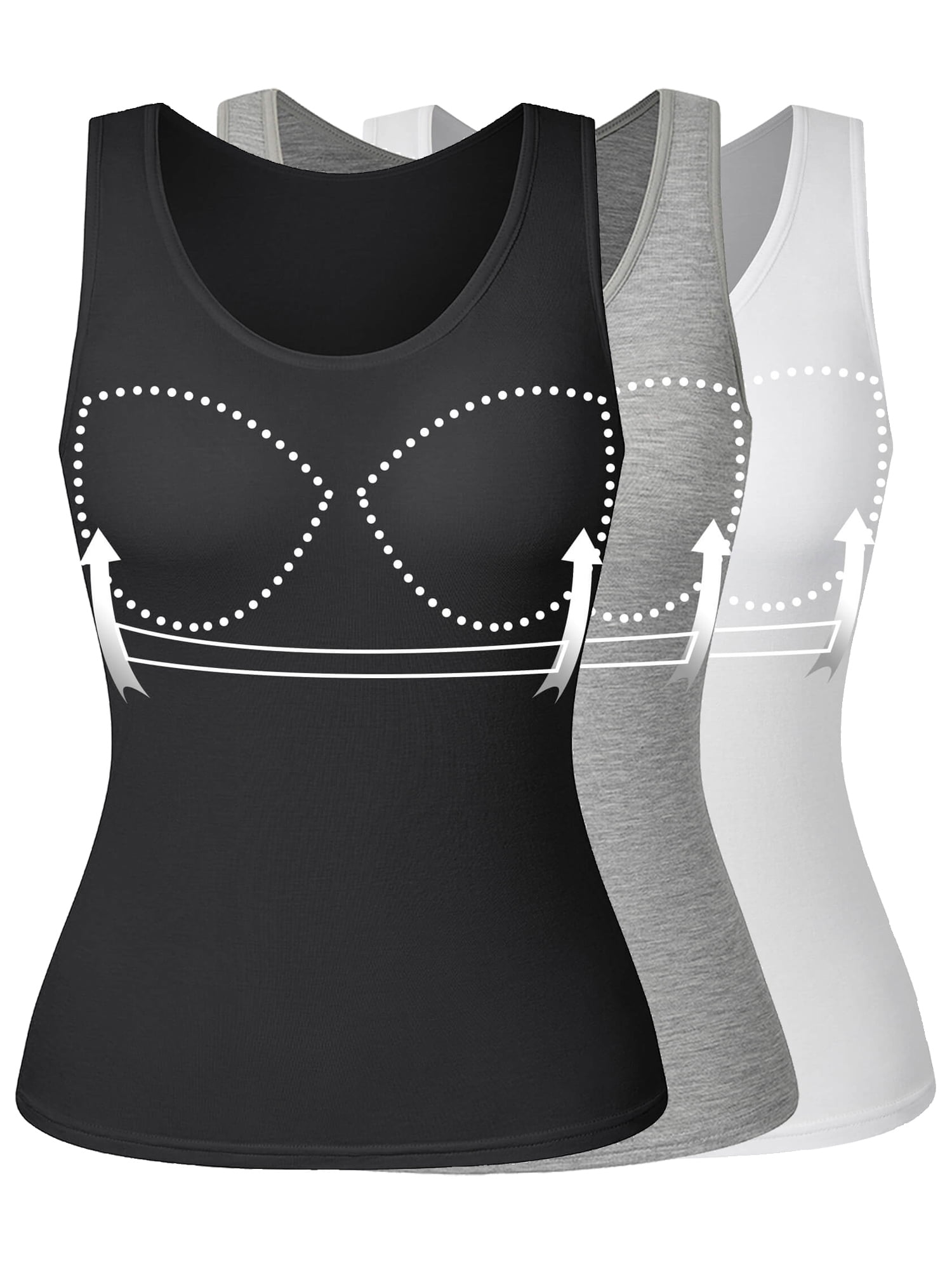 COMFREE Women's Fitting Spandex Camisole with Built-in Shelf & Padded ...