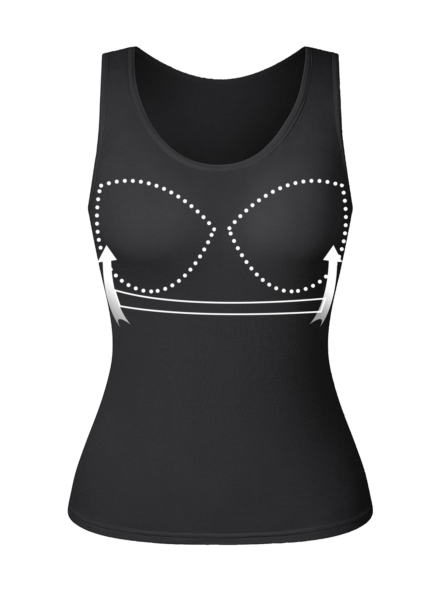COMFREE Women's Plus Size Camisole, Built-in Bra, Stretchy Breathable ...
