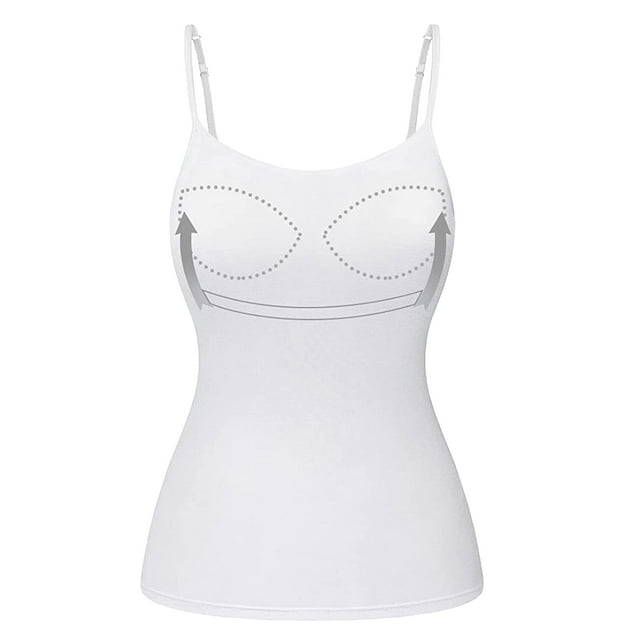 COMFREE Women's Spandex Camisole with Built-in Padded Bra & Adjustable ...