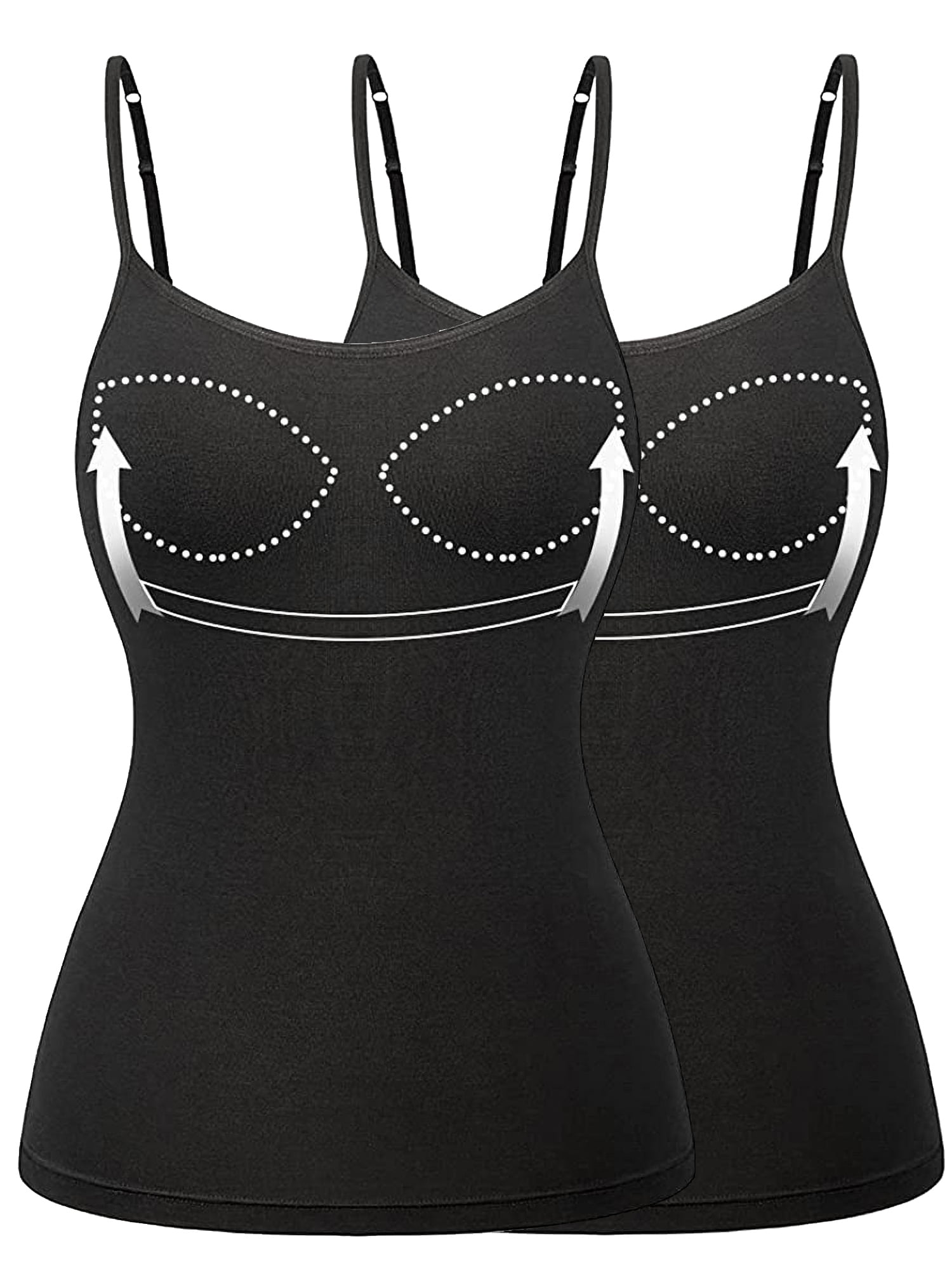 COMFREE Women's Camisole with Built in Padded Bra Adjustable Spaghetti ...