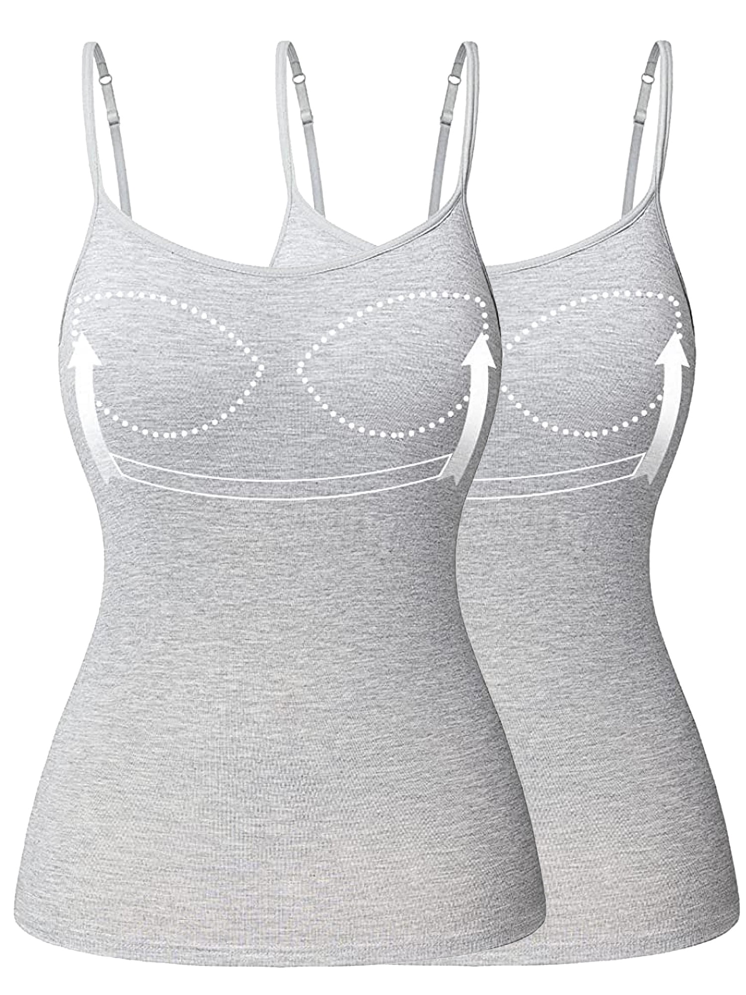 COMFREE Women's Camisole with Built in Padded Bra Adjustable Spaghetti ...