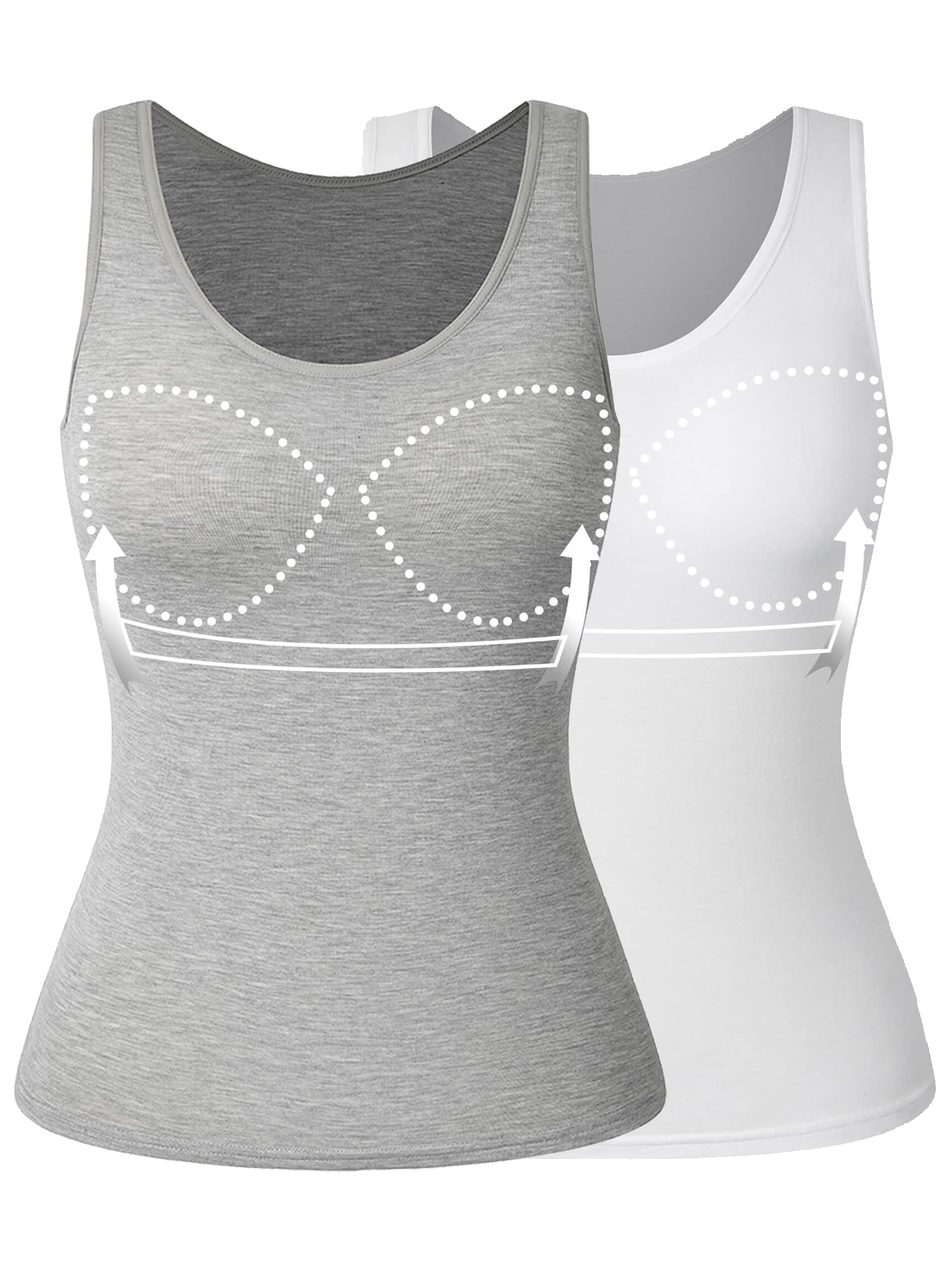 COMFREE Camisole with Built in Bra for Women Casual Wide Strap ...