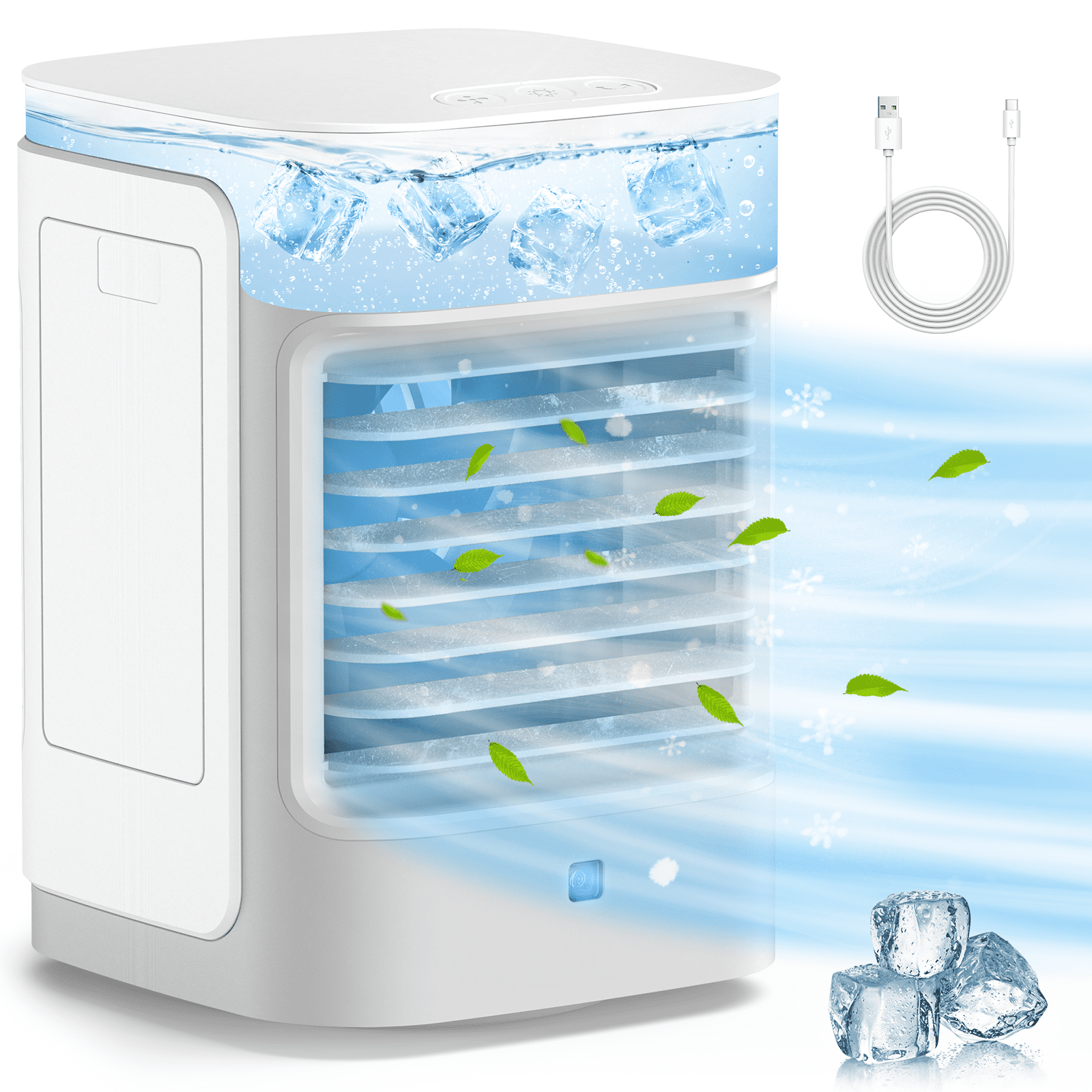 COMFYHOME 4-in-1 Small Evaporative Air Cooler Humidifier Portable Air ...