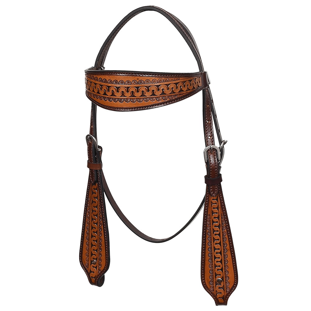 COMFYTACK Western Horse Hand Tooled Headstall Genuine American Leather ...