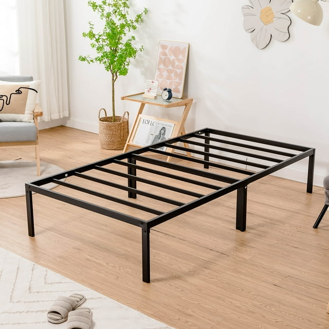 COMHOMA 14" Under Bed Storage Standard Bed Frame, Twin - Walmart.com