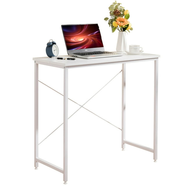 COMHOMA Small Computer Desk 32 Inch Writing Desk Metal Frame Modern ...