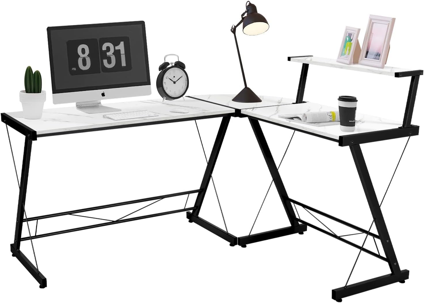Corner Computer Desk with Monitor Platform - Walmart.com