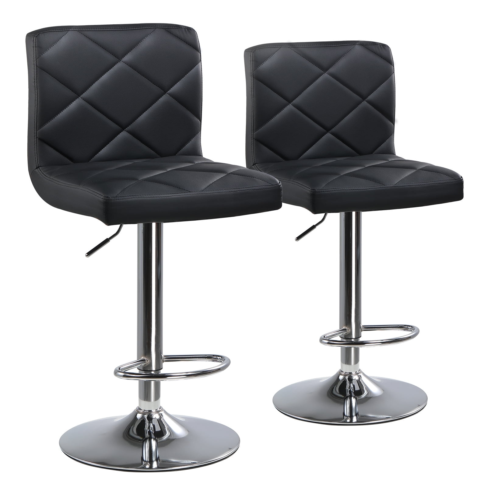 COMHOMA Bar Stools, Modern PU Leather Swivel Adjustable Hydraulic Bar ...