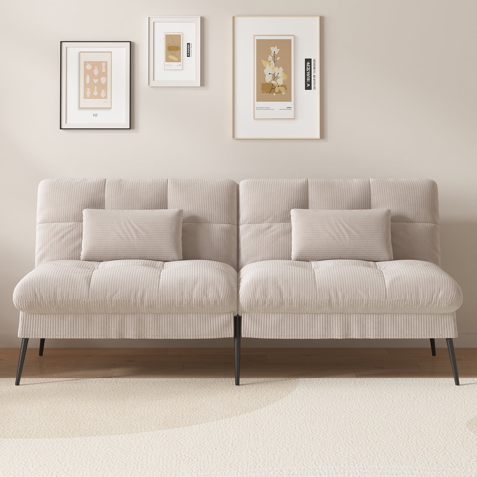 COMHOMA Convertible Futon Sofa Bed Upholstered Futon Couch Corduroy ...