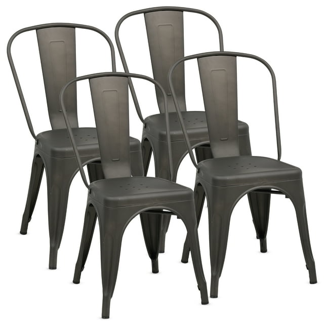 Free Shipping! COMHOMA Metal Dining Chair Industrial Modern Iron ...