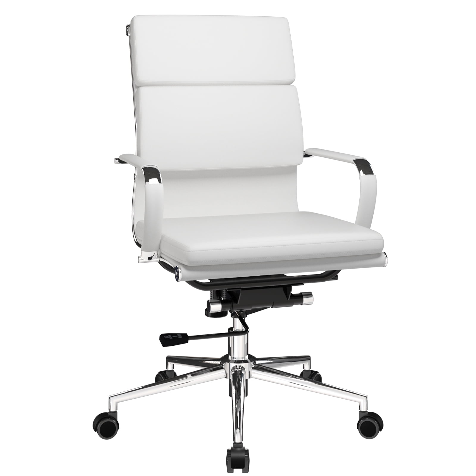 COMHOMA Office Chair, PU Leather Mid Back Cushioned Office Chair, Mid ...