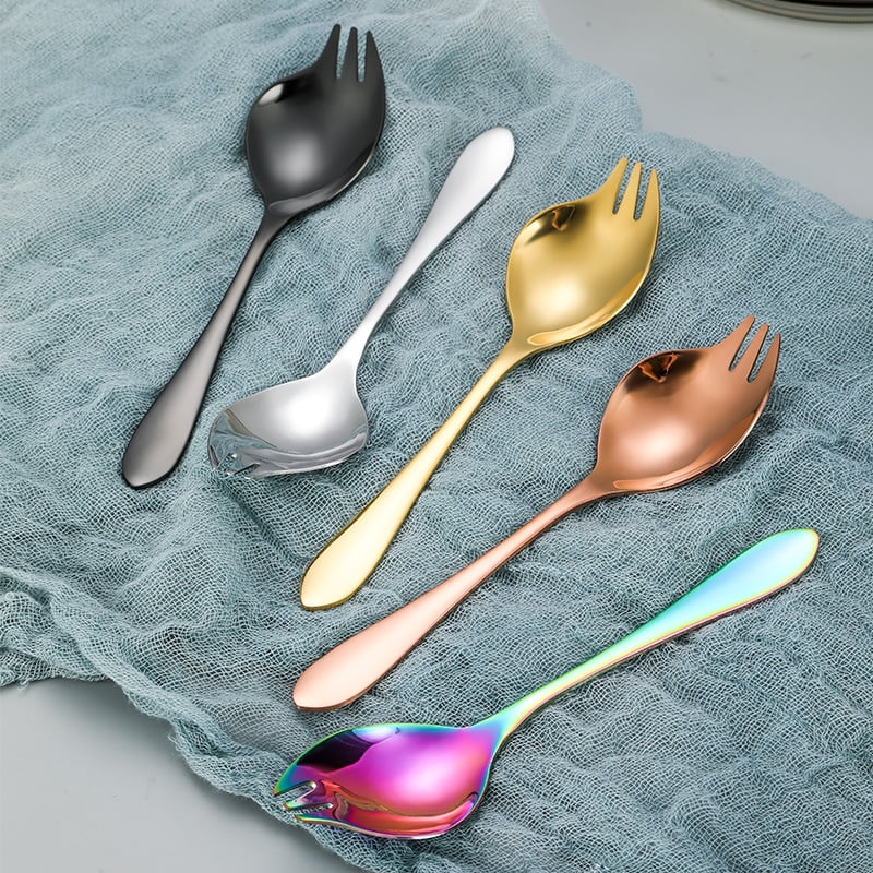 COMIART Stainless - Steel Crooked - Head Salad Spoon and Fork in One ...
