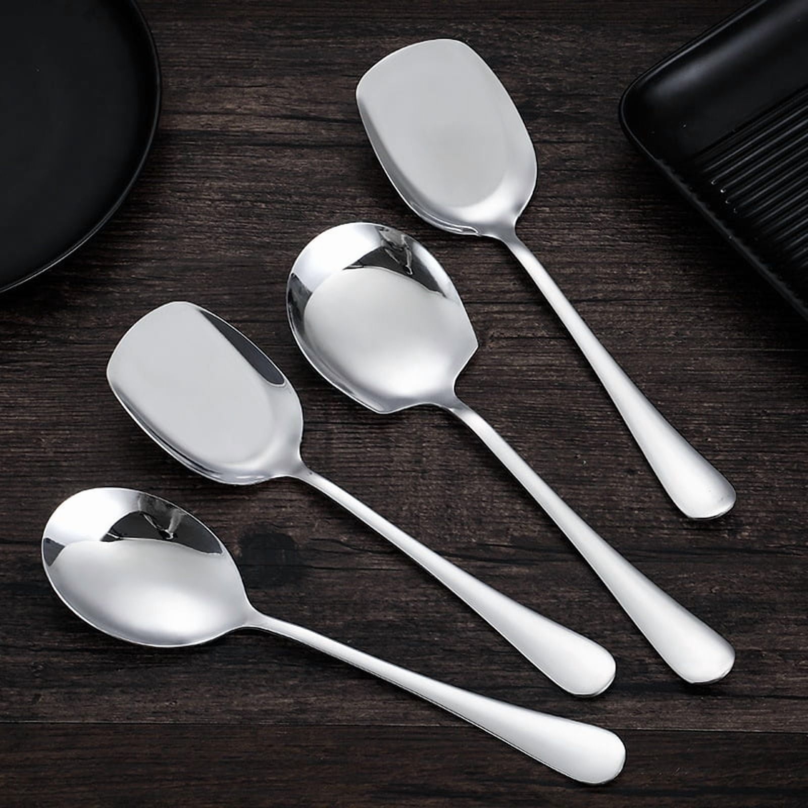 COMIART Stainless - Steel Public Serving Spoons and Spatulas: 4 - piece ...