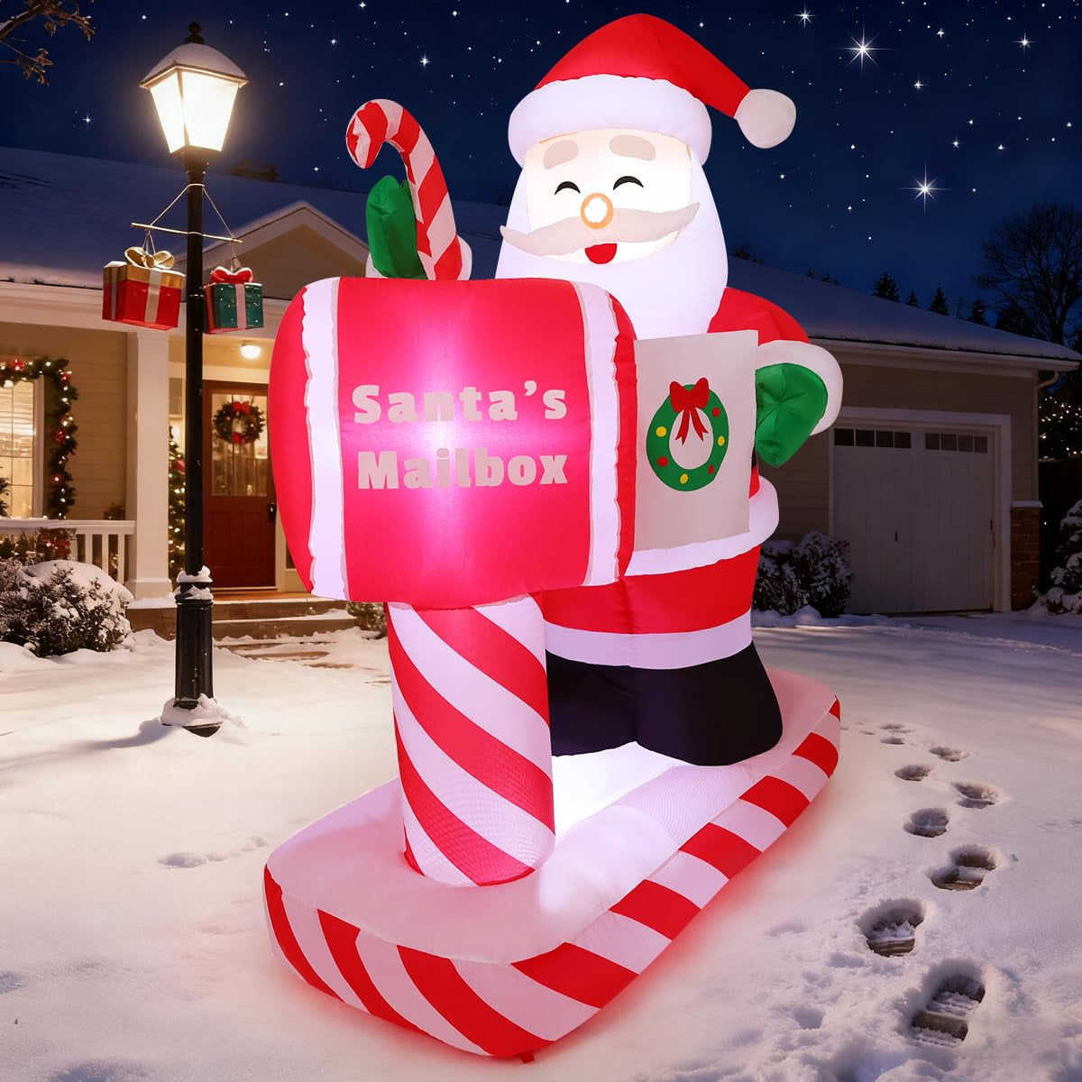 COMIN 5.9 FT Tall Christmas Inflatables Outdoor Decorations Santa Claus ...