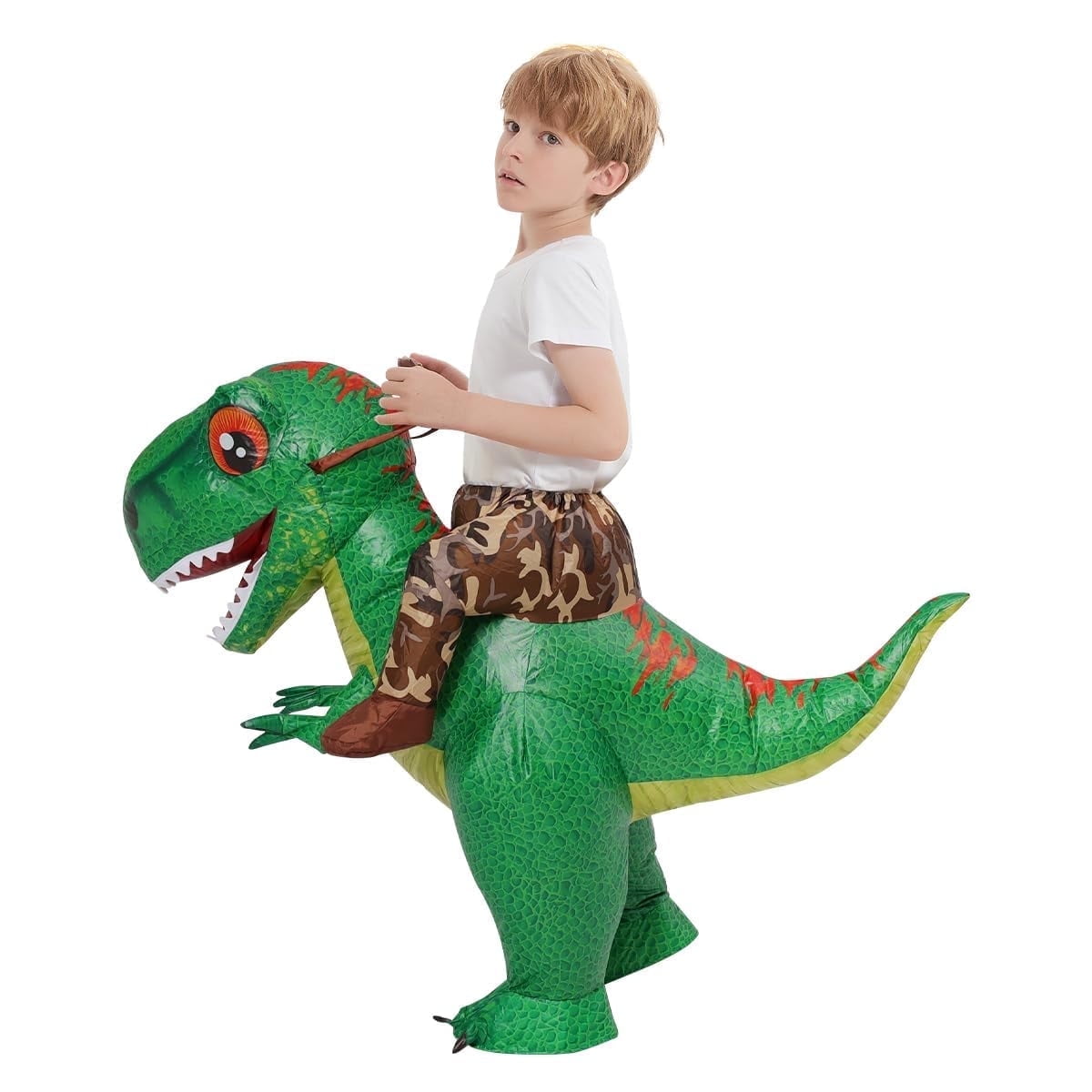 COMIN 55 inch Inflatable Dinosaur Costume Kids Ride-on Inflatables Blow ...
