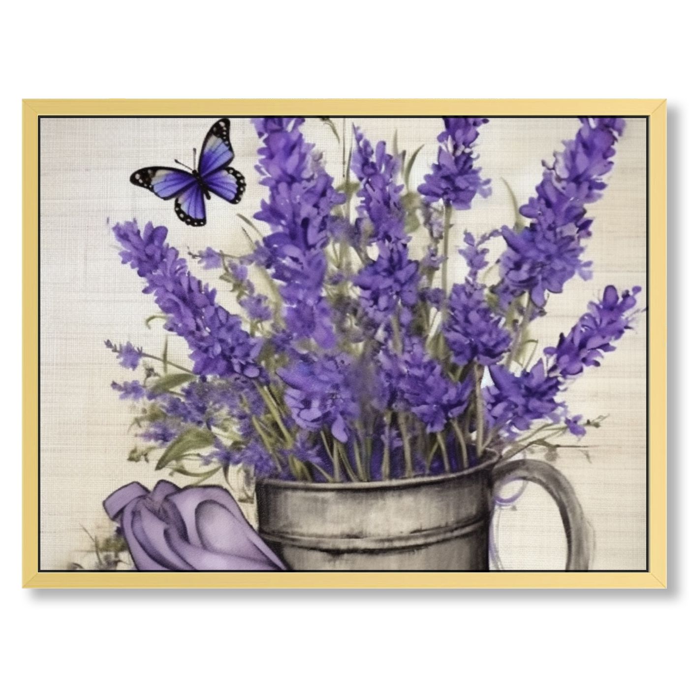 COMIO 16x12in / 20x16in Lavender Purple Flowers Canvas Wall Art with ...