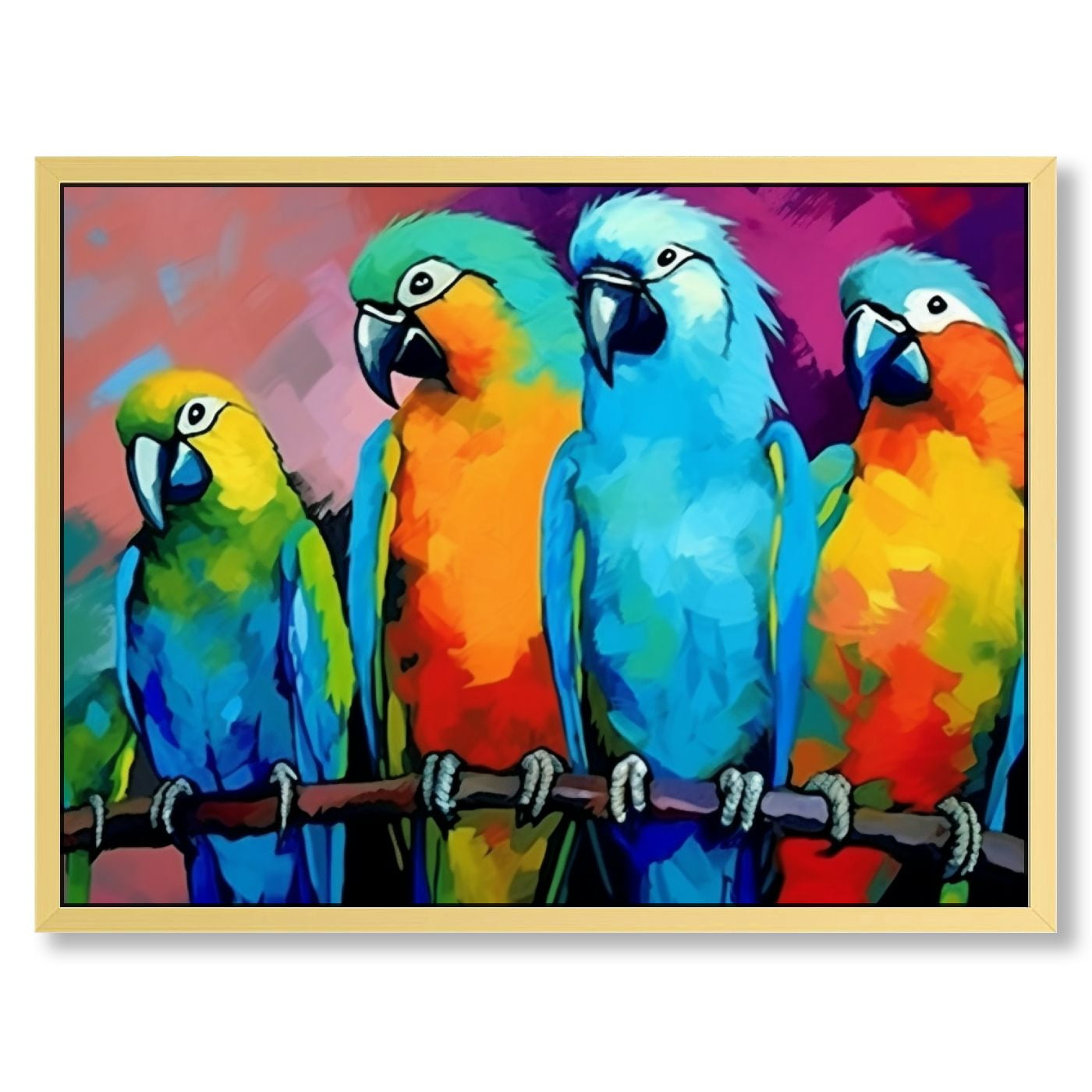 COMIO 16x12in / 20x16in Oil Painting Adorable Parrots Cute Birds for ...