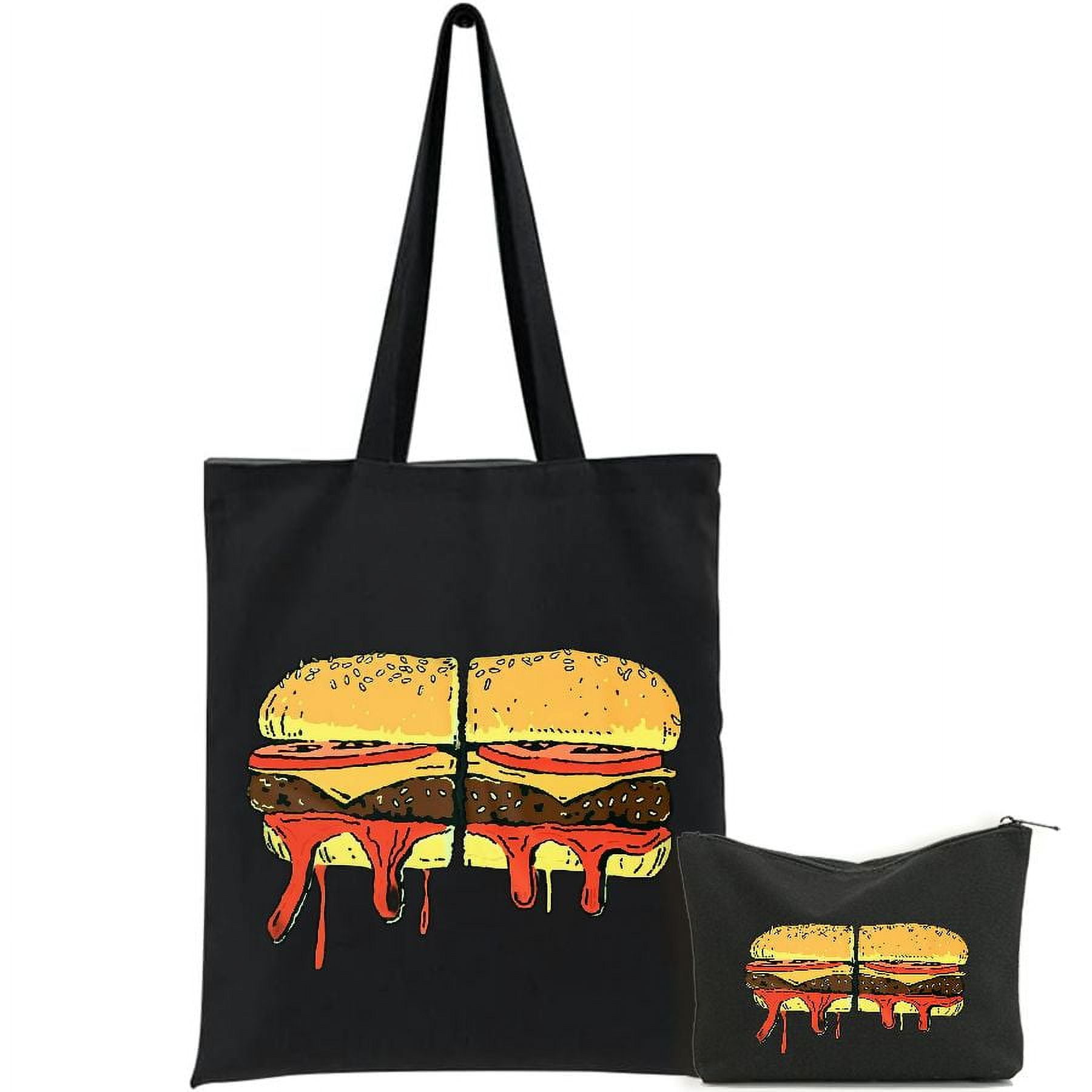 COMIO 2 Pcs Canvas Tote Bags Cute Aesthetic Tote Bags with Zipper ...