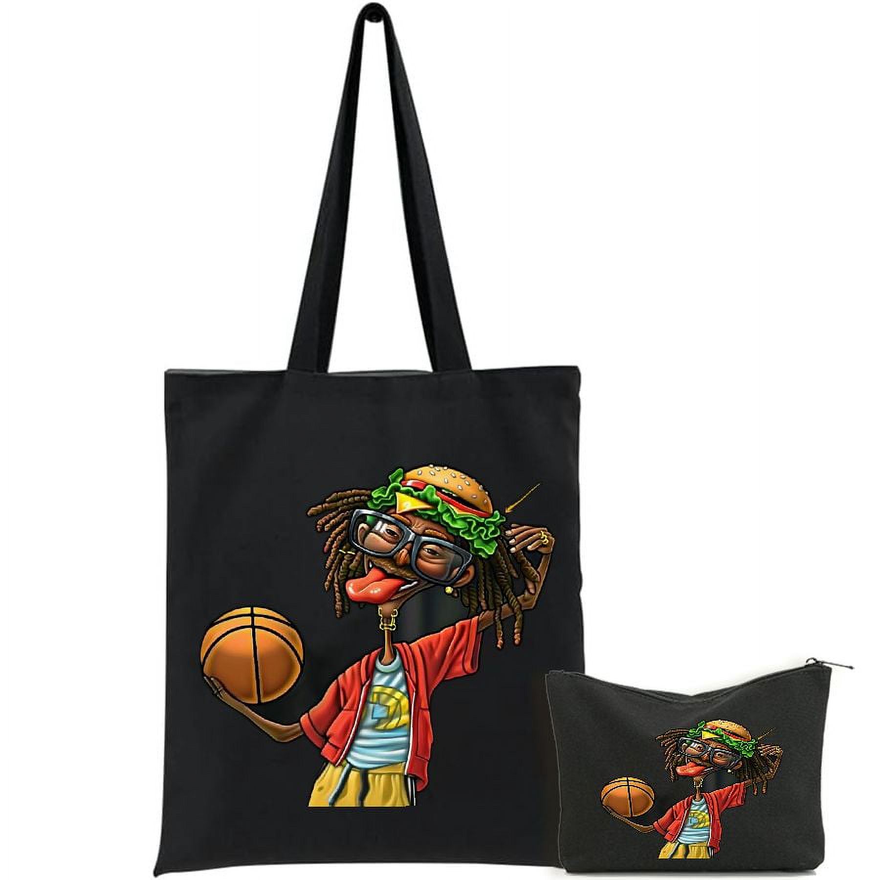 COMIO 2 Pcs Canvas Tote Bags Cute Aesthetic Tote Bags with Zipper ...