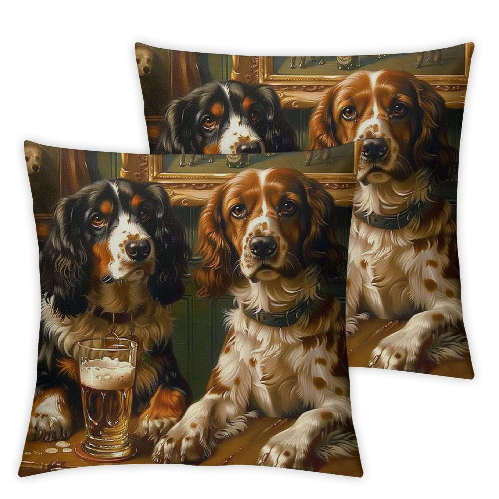 COMIO 2-Piece Short Plush Pillowcase Set - Aesthetic Decorative Dogs ...