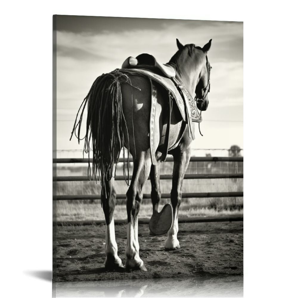 COMIO 3 Pieces Retro Canvas Prints American West Rodeo Cowboy Wall Art ...