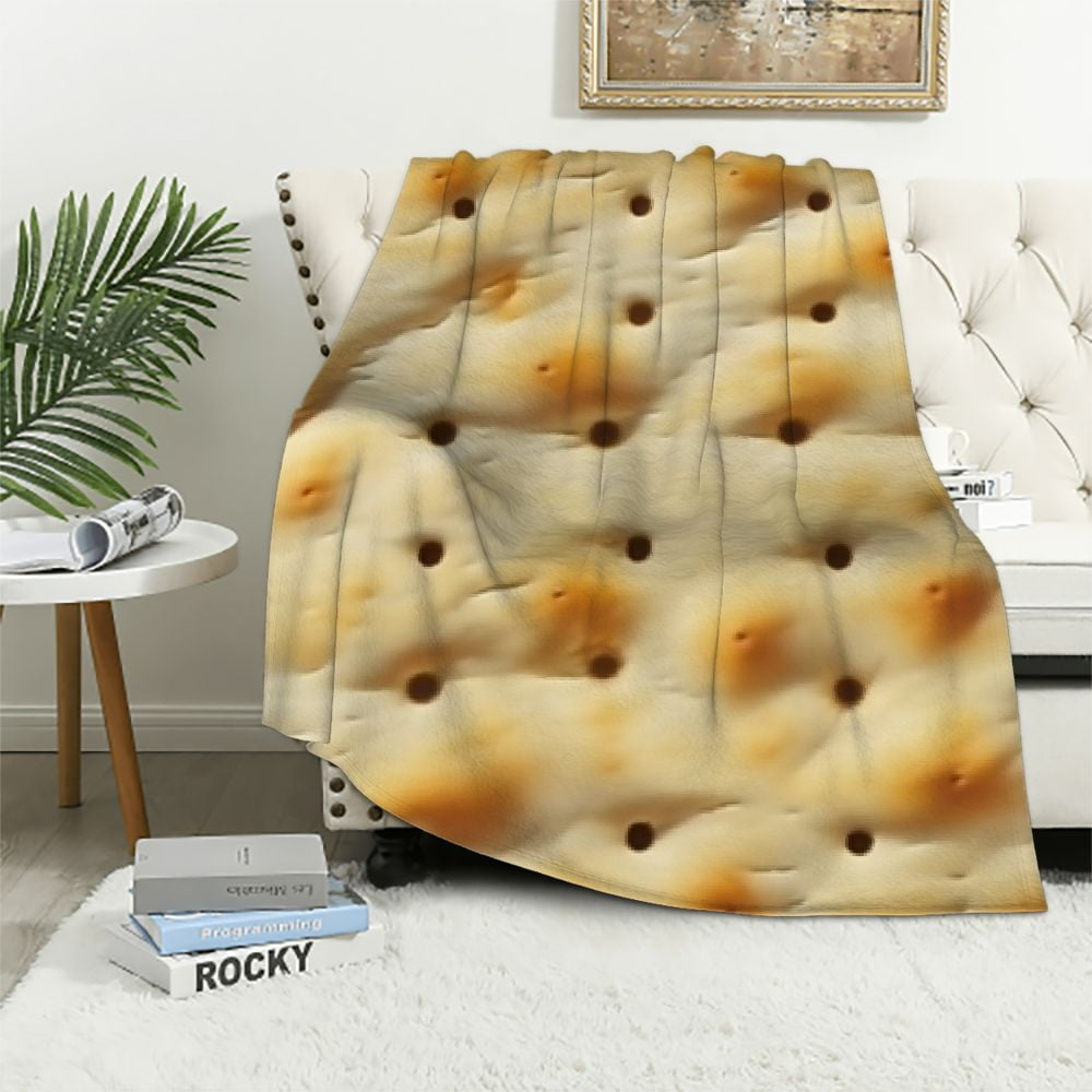 COMIO 3D Funny Realistic Food Saltine Cracker Flannel Throw Blankets ...