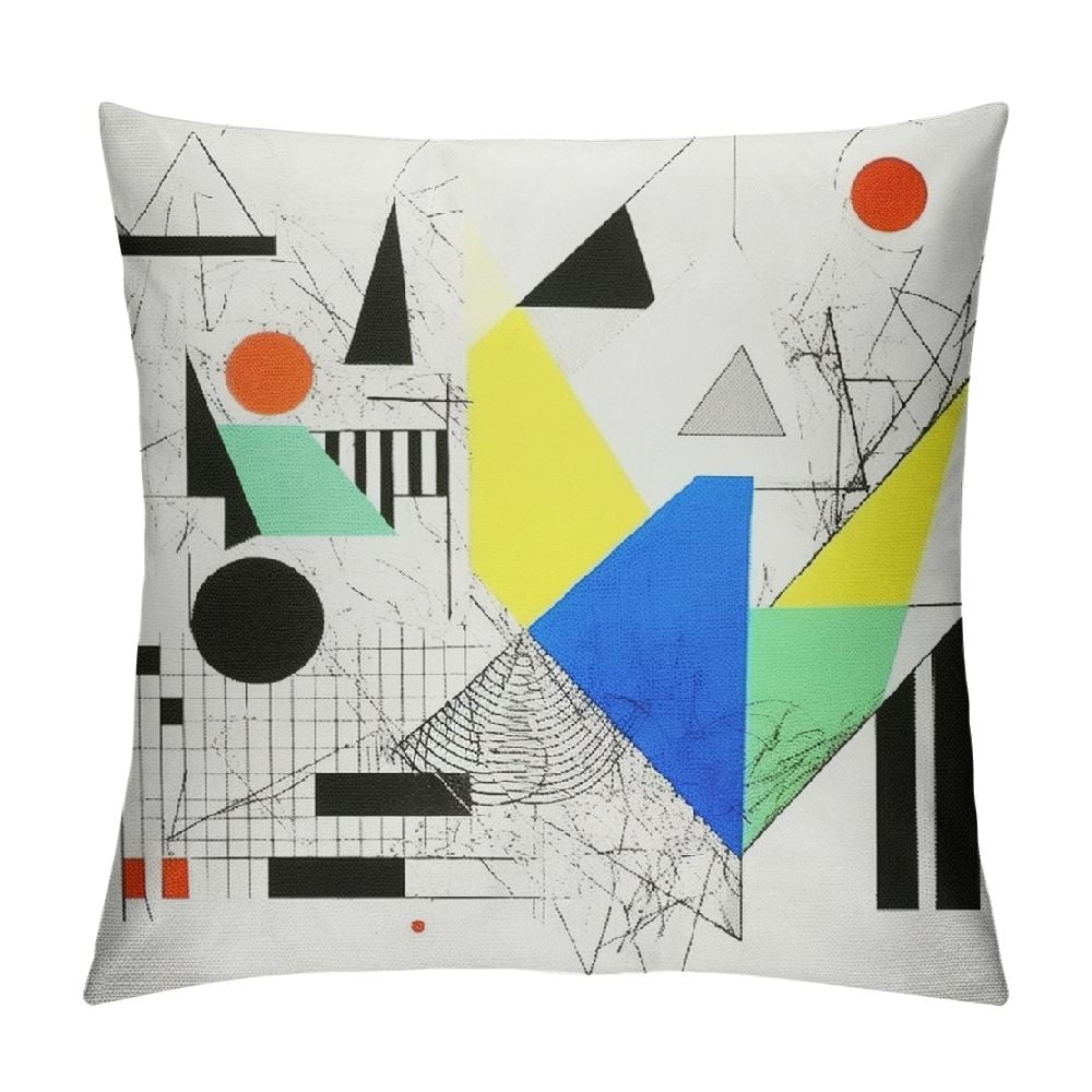 Comio 80s 90s Memphis Throw Pillow Cover Memphis Geometric Circle Throw