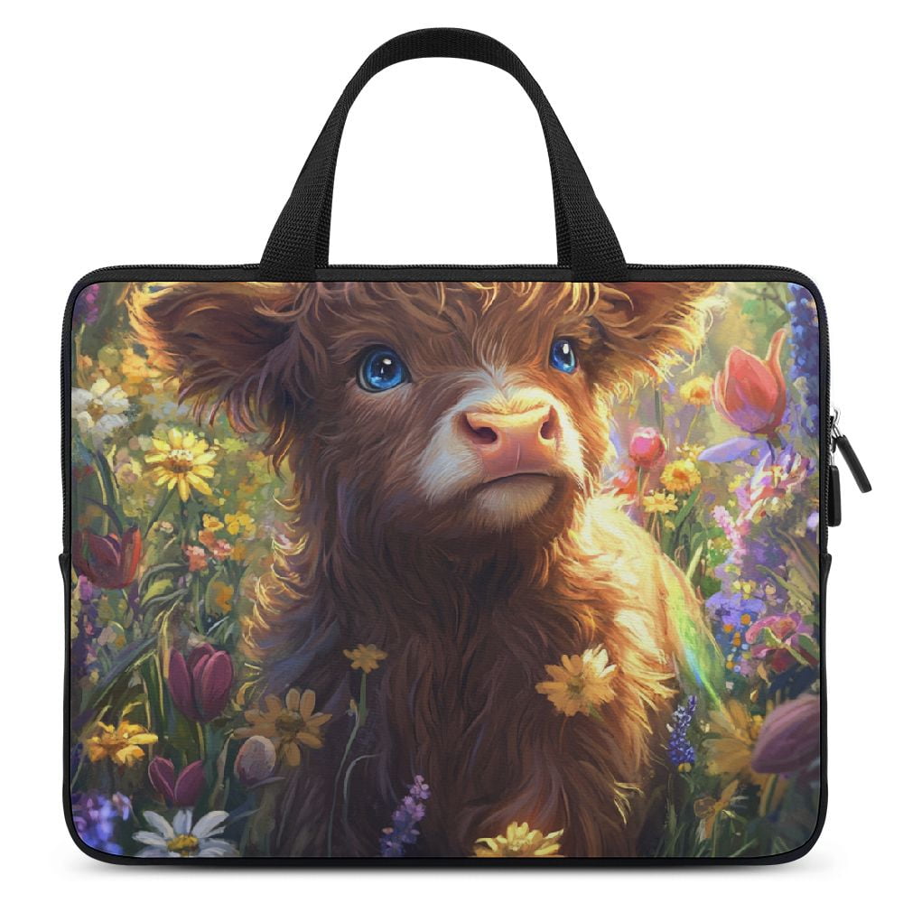 COMIO A Lovely Highland Cow Laptop Handle Bag Computer Protect Case ...