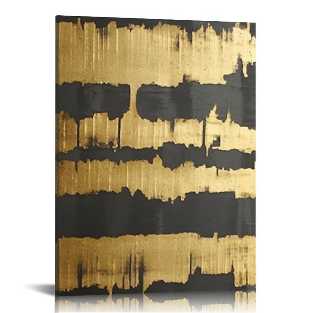COMIO Abstract Black Gold Mountain Panels Canvas Prints Wall Art for ...