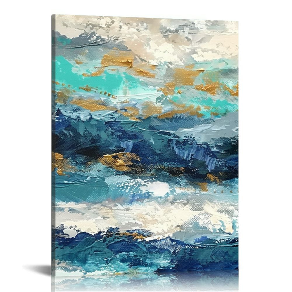 QZHH Abstract Blue Wall Art Abstract Lake Water Wall Art the Pictures ...