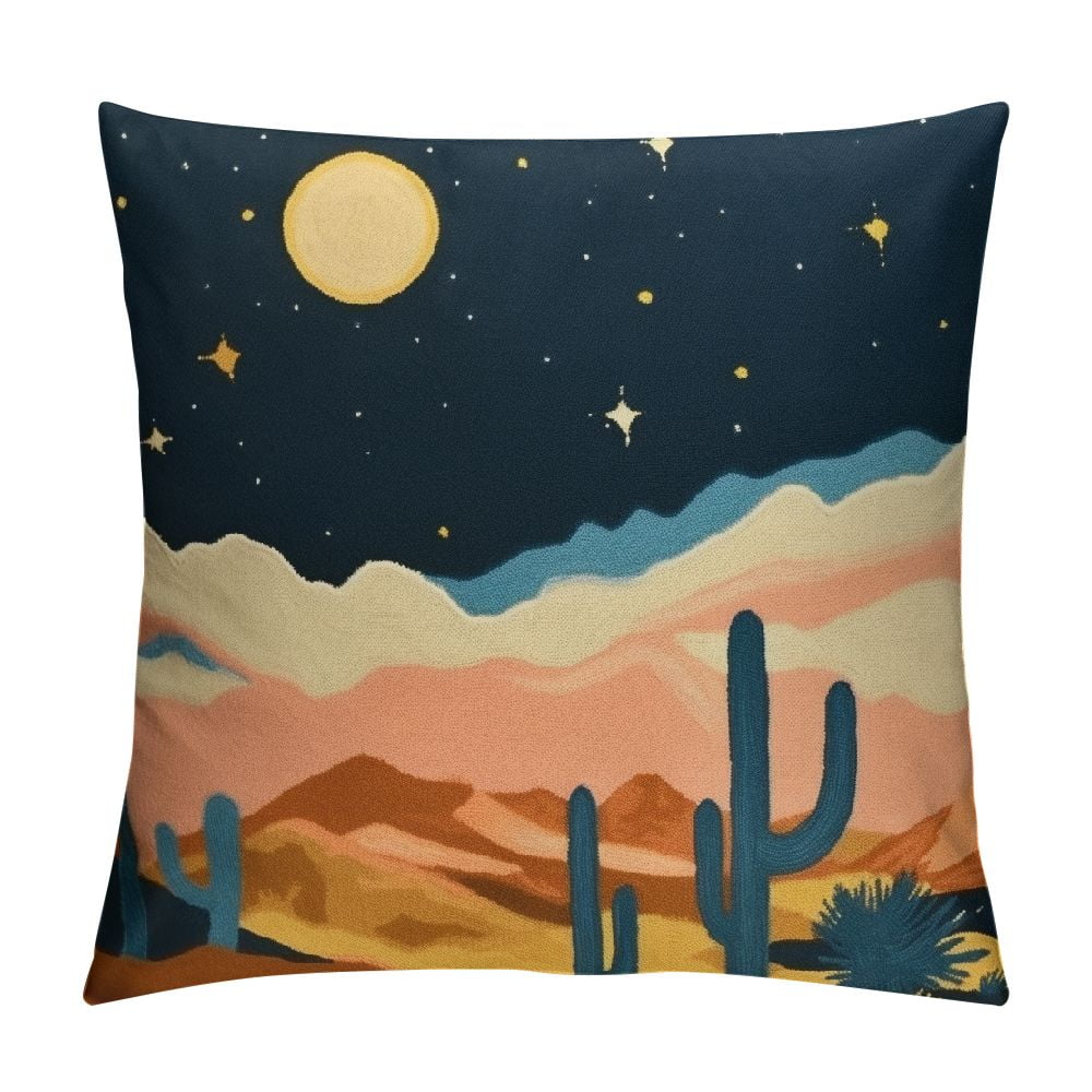 COMIO Abstract Boho Pillow Covers Soft Mid Century Geometric Cactus ...