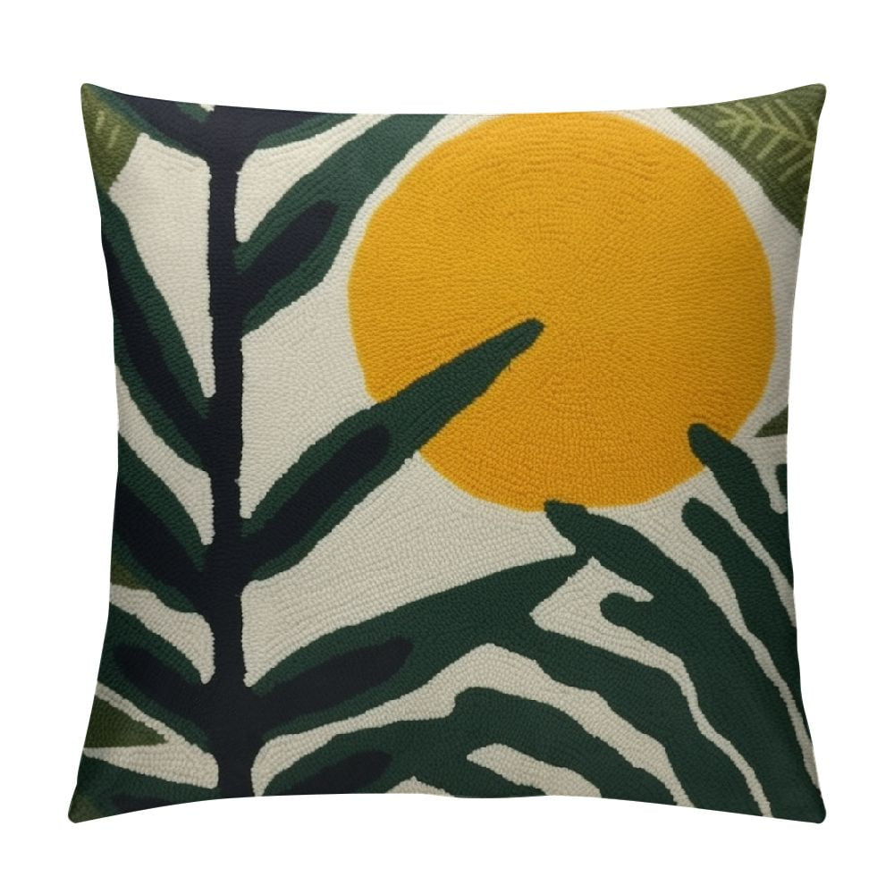 COMIO Abstract Boho Pillow Covers, Soft Mid Century Geometric Floral ...