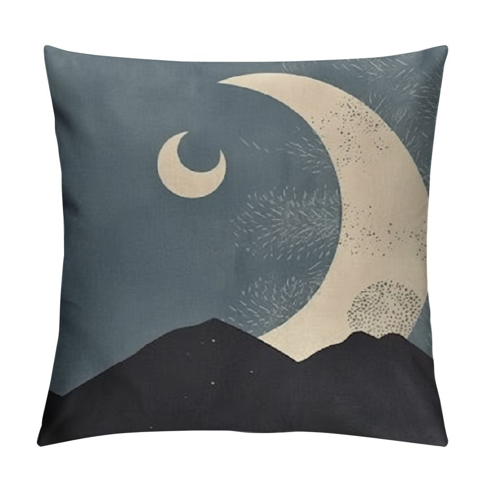 MLJA Abstract Boho Sun Moon Mountains Decorative Pillowcase Throw ...