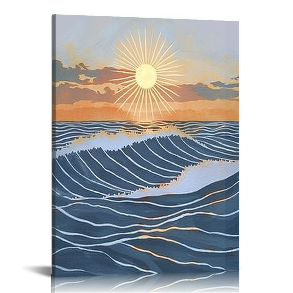 COMIO Abstract Boho Sun Sunrise Sunset Wall Art Canvas Boho Minimalist ...