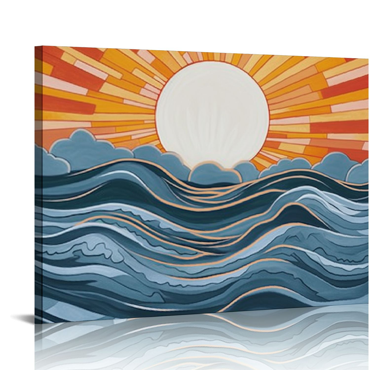 COMIO Abstract Boho Sun Sunrise Sunset Wall Art Canvas Boho Minimalist ...