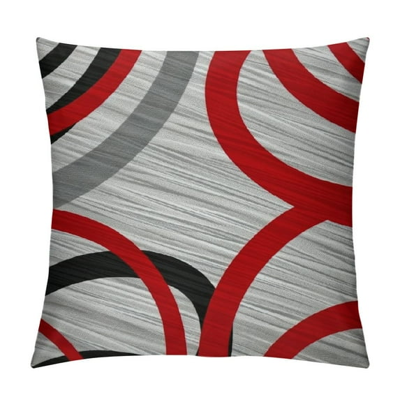 COMIO Abstract Circles Pillow Covers Red Black White Geometric Modern ...